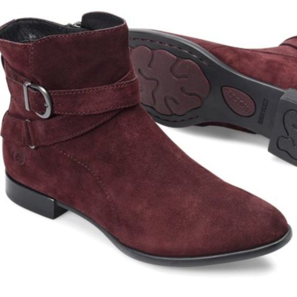Born | Shoes | Born Eastonburgundysuede Booties Womens 9m | Poshmark